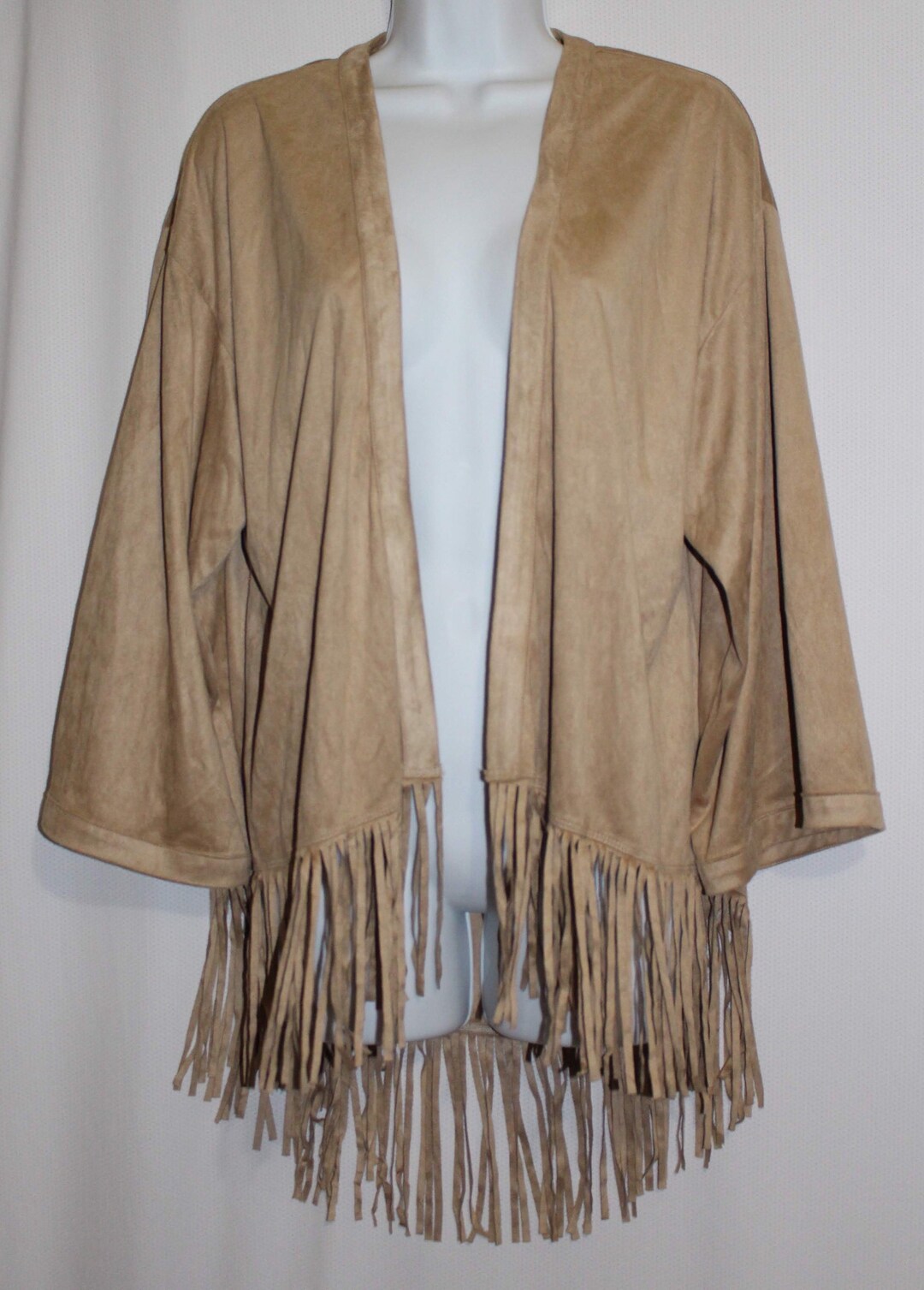 Gorgeous BASS Hippie, Gypsy Fringed Beige Shawl Jacket - Size S - Etsy