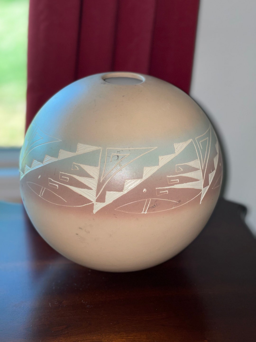 Hozoni Pottery Vase Hand Painted by Native American Artists Artist ...