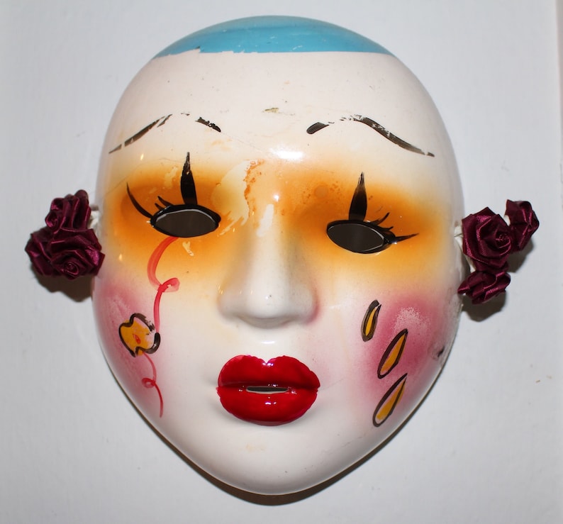 Vintage Handmade Lady Face Mask Ceramic Clay Decor - Etsy