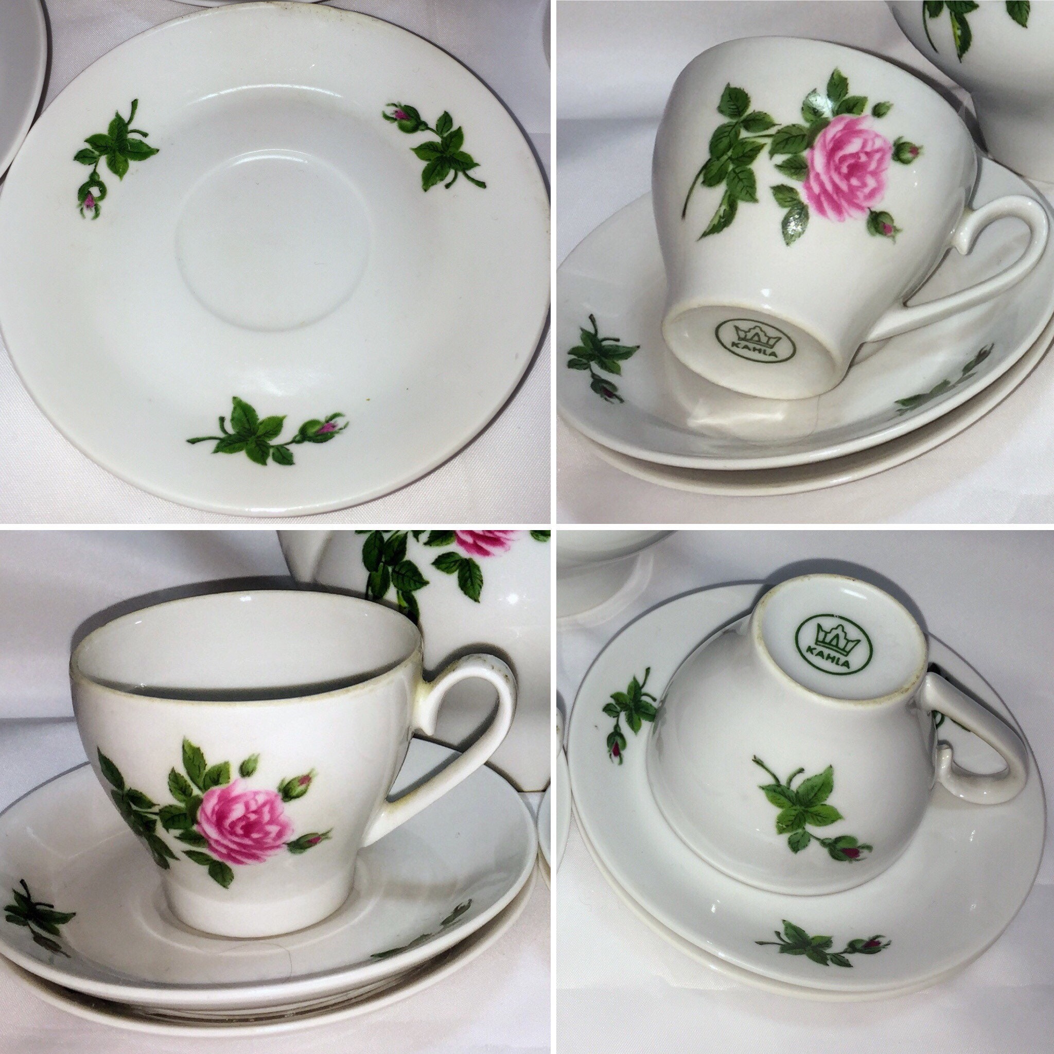 Vintage Kahla Made in Germany Rose Pattern Design Teapot With 2 Cups and Saucers - Etsy