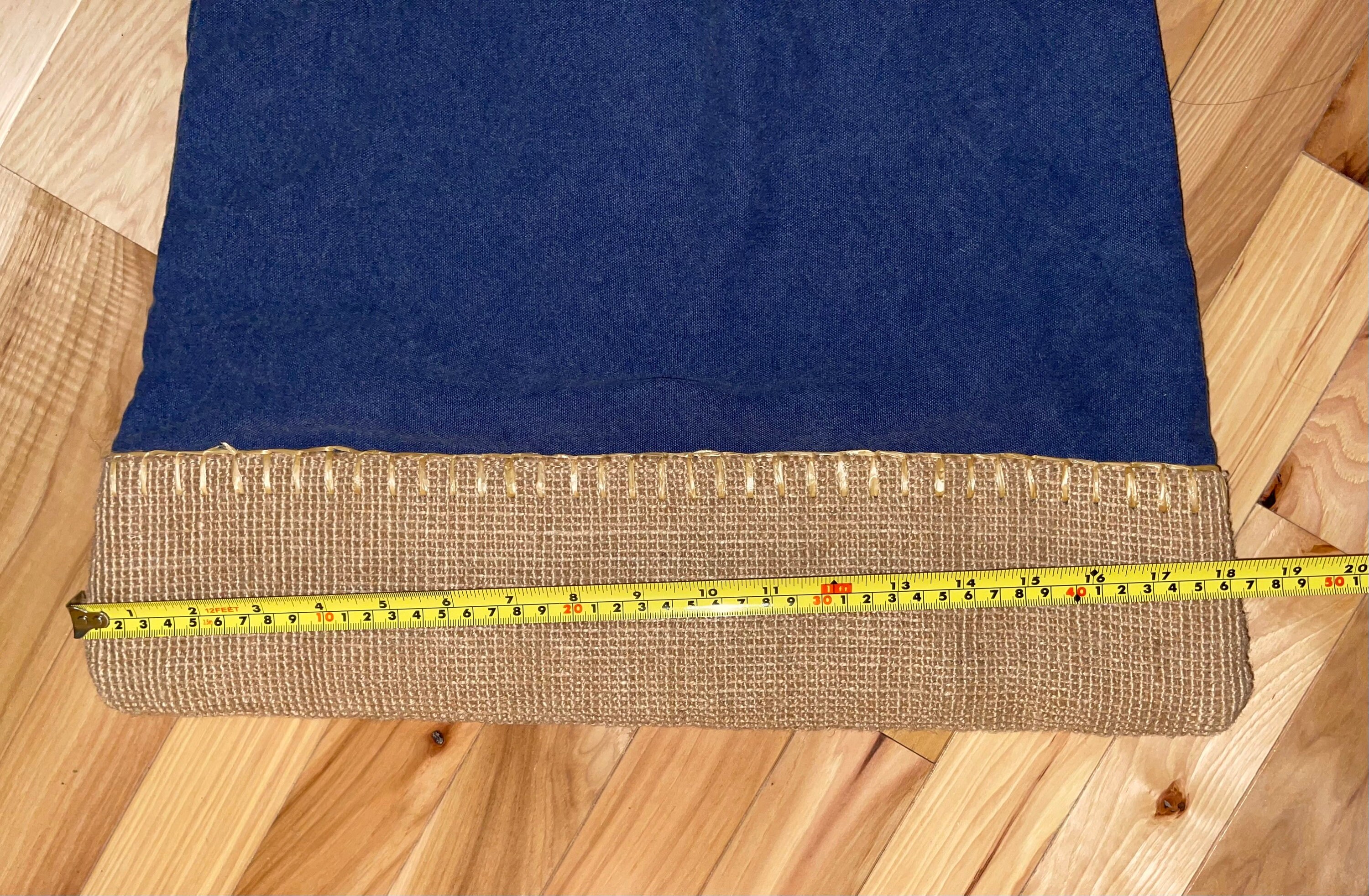 Vintage Handmade Tote Bag ~ Blue Jeans Fabric With Henequen on the ...