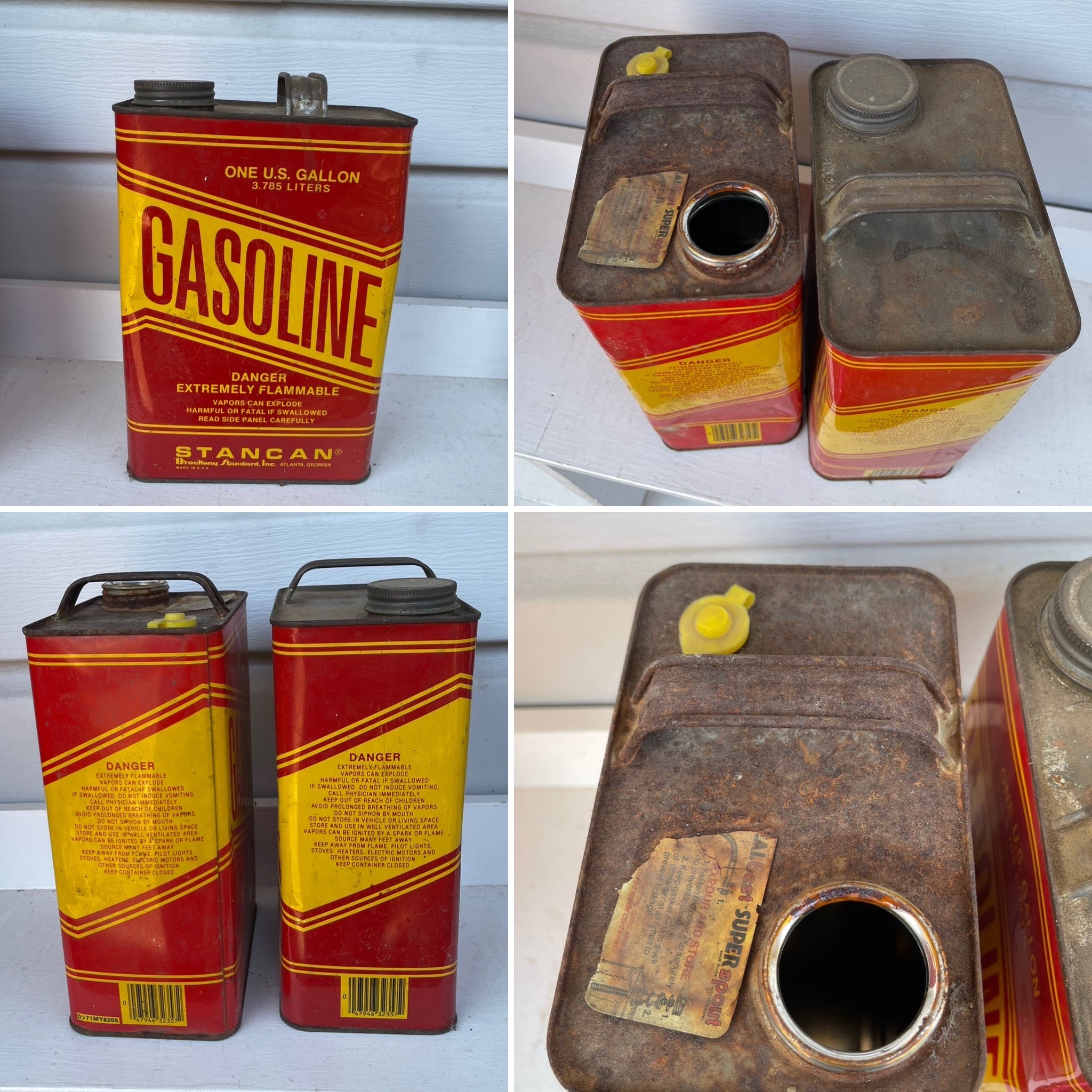 Vintage US Red Metal Gas Can 1 Gallon - Etsy
