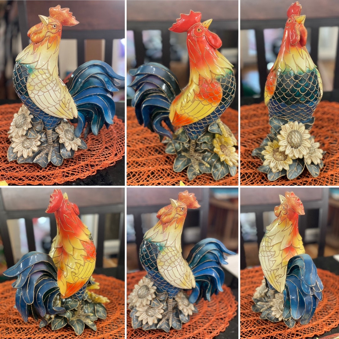 Vintage Rooster Figurine Rooster Decor Farmhouse Kitchen - Etsy