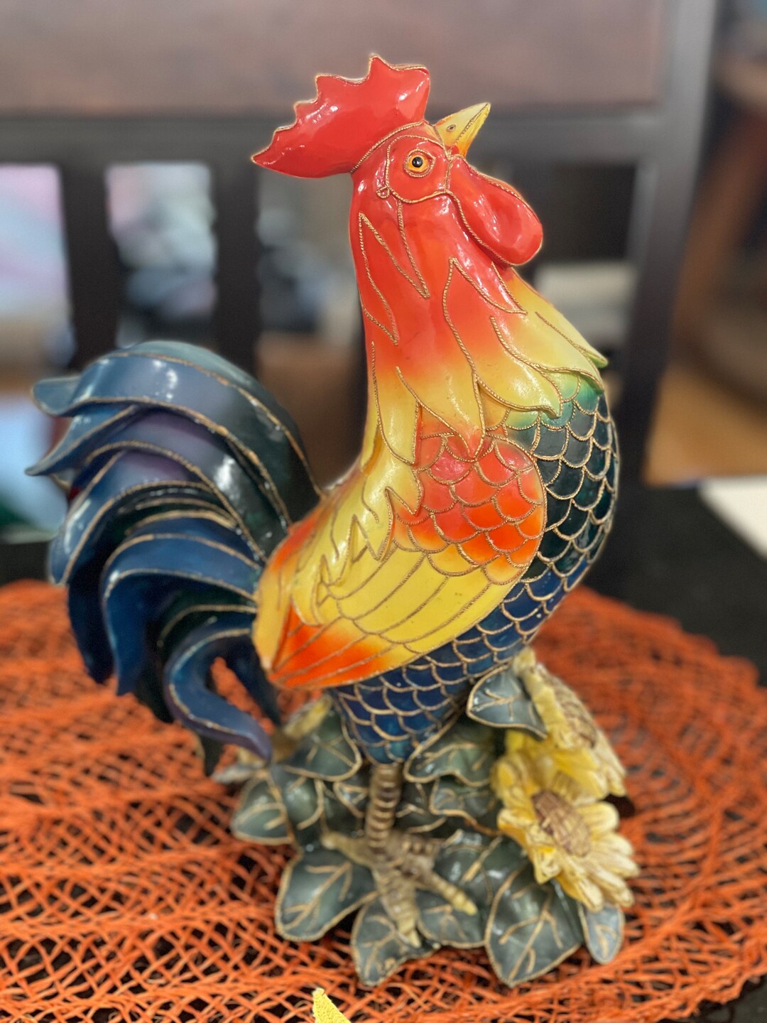 Vintage Rooster Figurine, Rooster Decor, Farmhouse Kitchen Decor ...