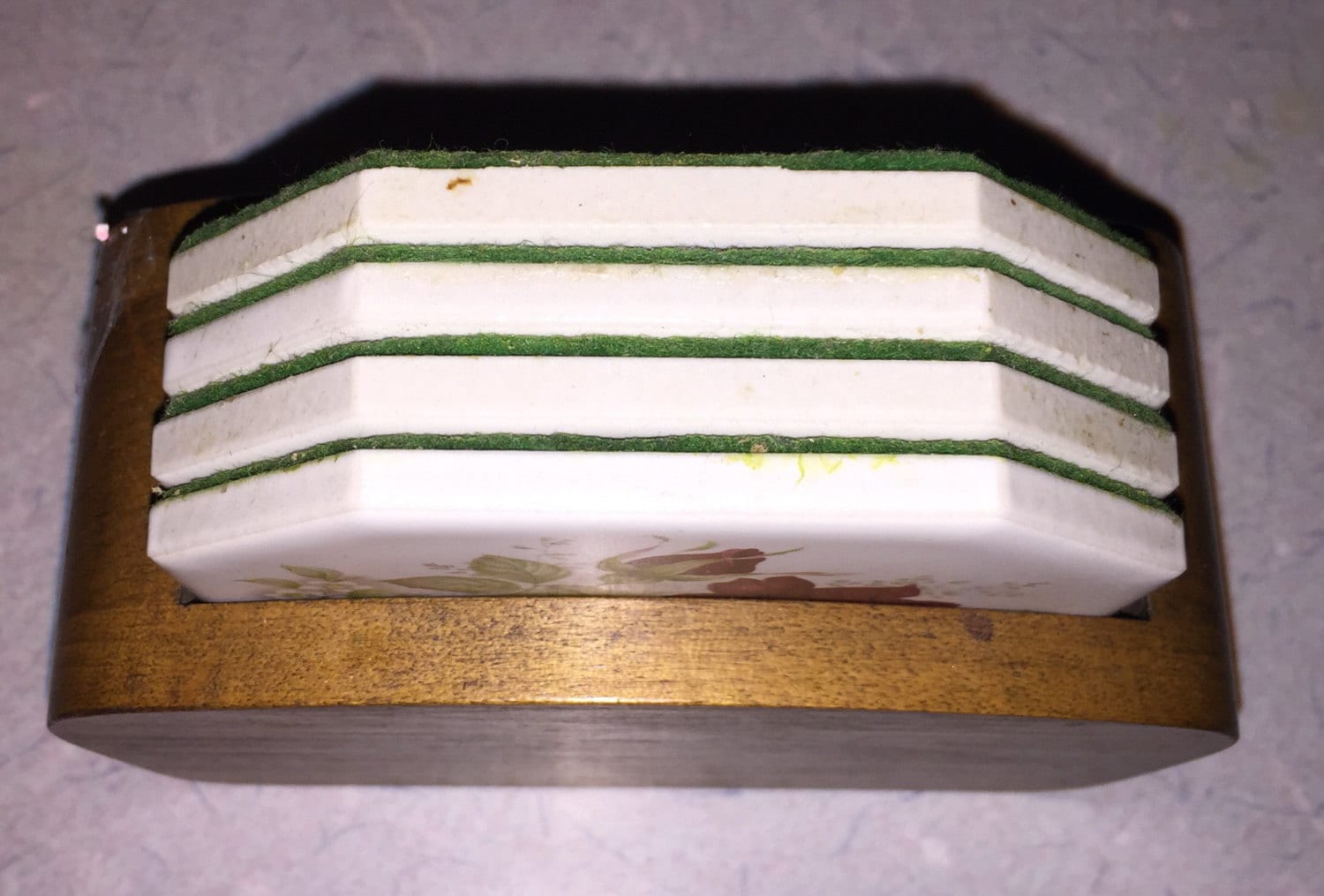 Ceramic Coasters Burgundy Roses Handcrafted Wood Box - Etsy