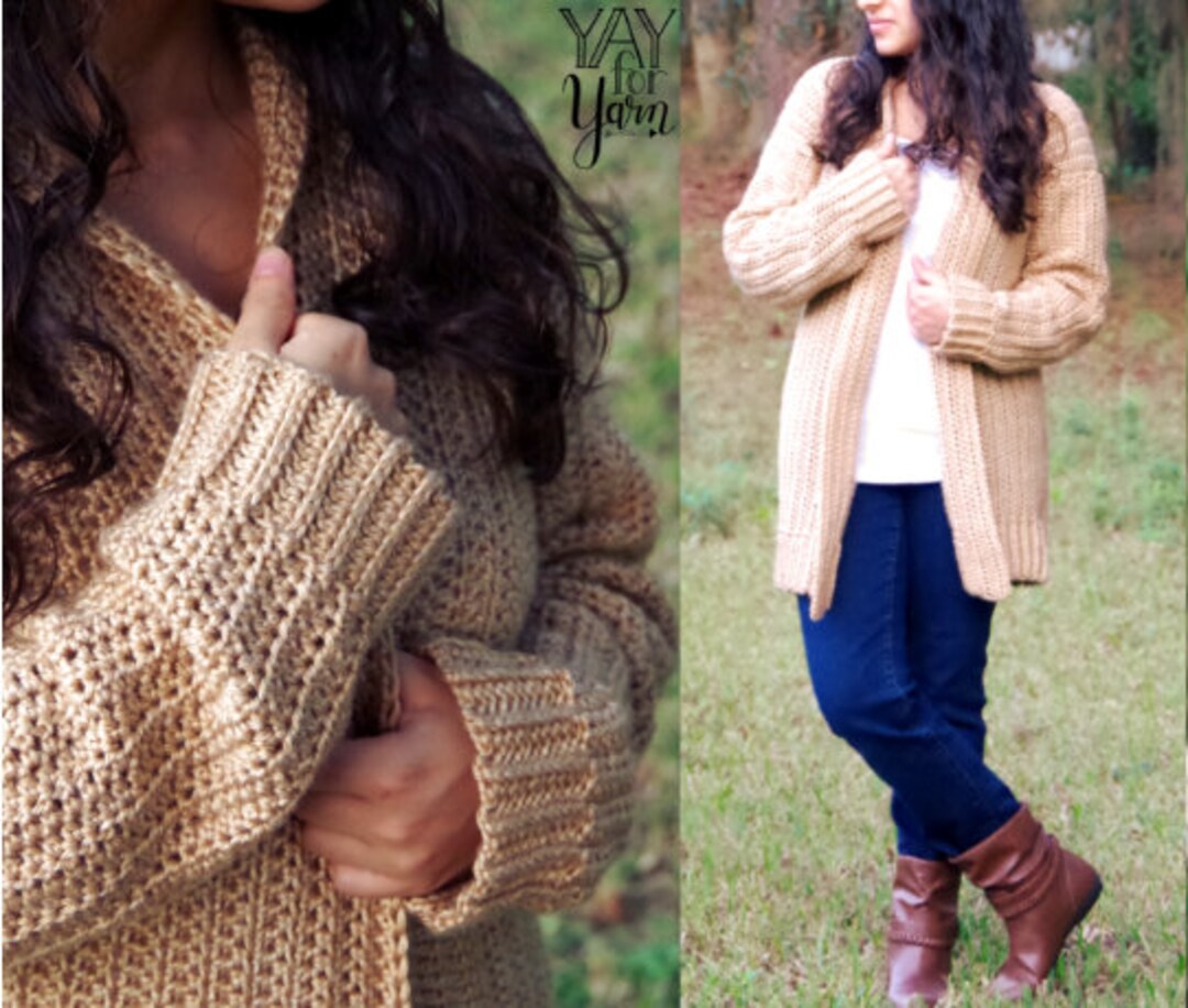 Easy Crochet Cardigan Pattern, Plus Size Crochet Pattern, Crochet ...