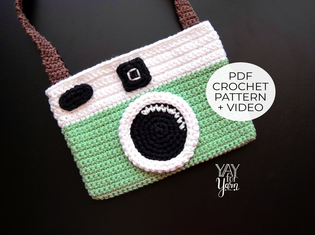 Crochet Camera Pattern, Crochet Camera Bag Pattern, Crochet Lomo Camera ...