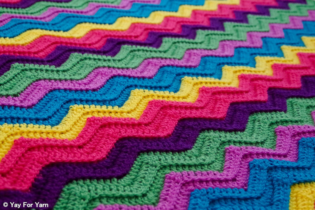 Ripple Afghan Crochet Pattern, Zig Zag Crochet Pattern, Crochet Blanket ...