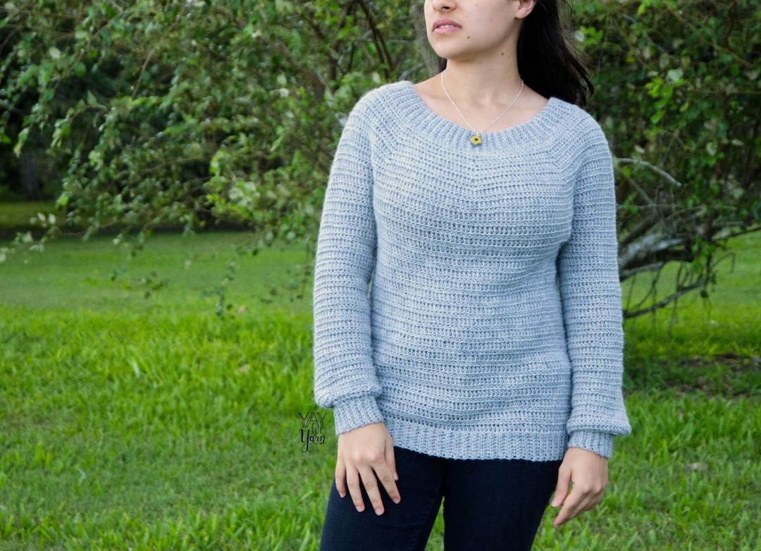 Round Yoke Sweater PDF Crochet Pattern, Women's Circular Yoke Top Down ...