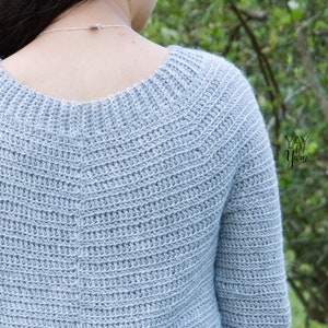 Round Yoke Sweater PDF Crochet Pattern, Women's Circular Yoke Top Down ...