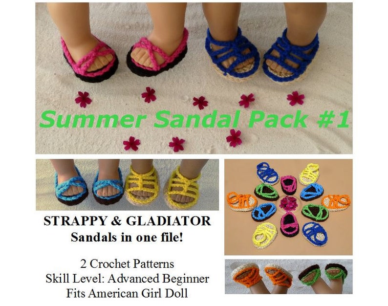 PDF CROCHET PATTERN Summer Sandal Pack 1 Strappy & - Etsy