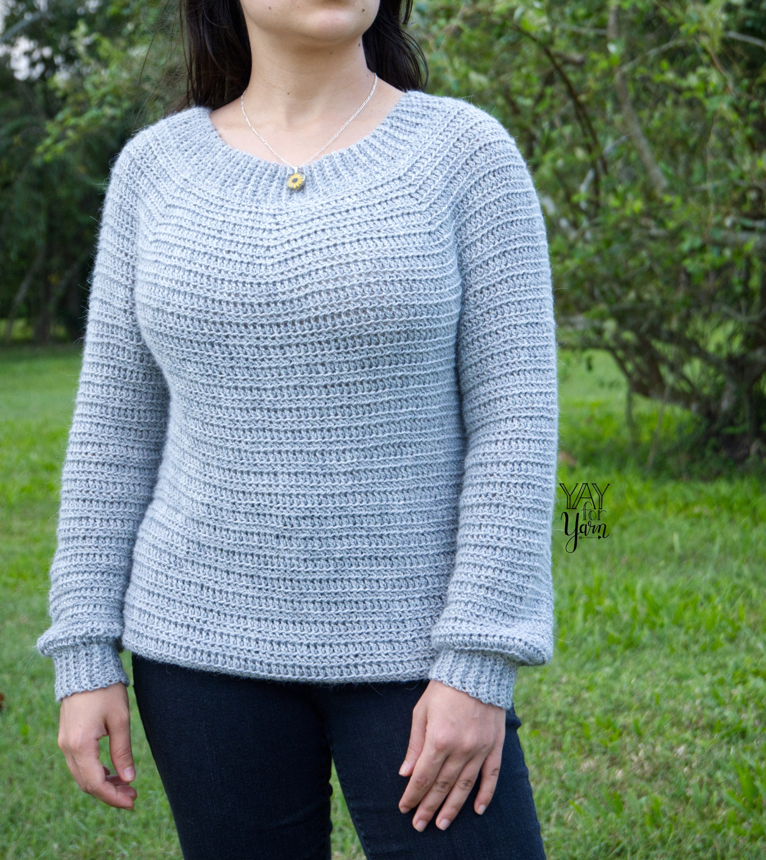 Round Yoke Sweater PDF Crochet Pattern, Women's Circular Yoke Top Down ...