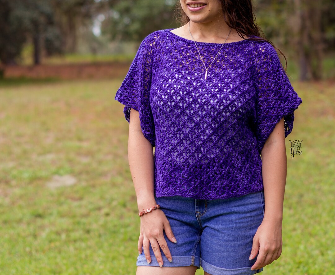 Plus Size Knitting Pattern, Summer Top Knitting Pattern, Women's Top ...