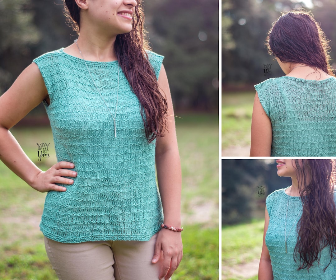 Tank Top Knitting Pattern, Summer Top Knitting Pattern, Plus Size ...