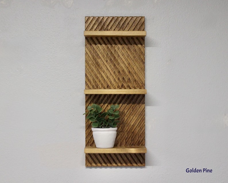 Modern Geometric Fluted Wall Shelf. Stylish Small Shelf and Organizer ...