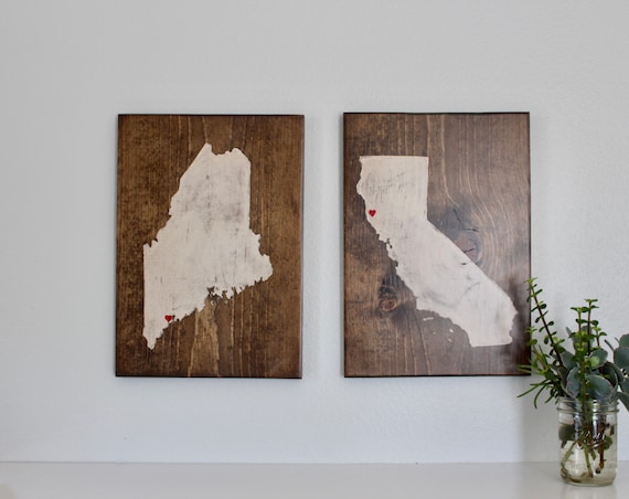 Custom Carved State Map Made to Order Rustic Country Maps | Etsy