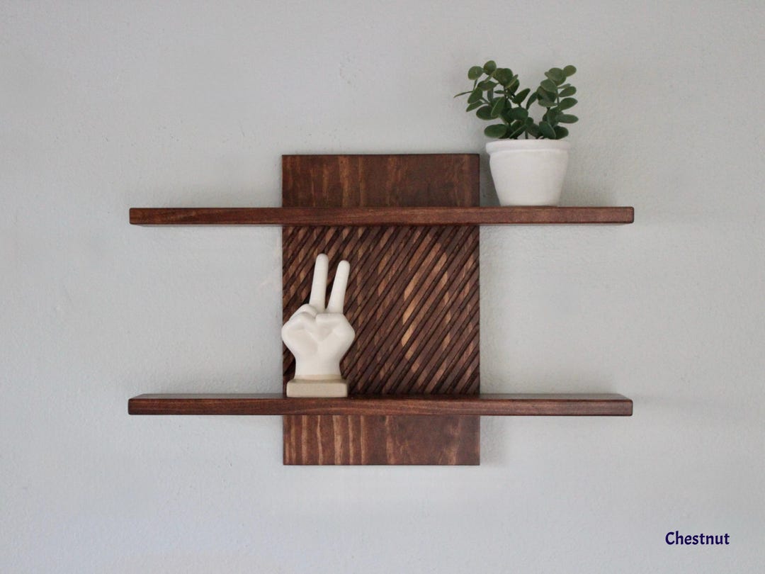 Ready to Ship - Modern Wall Ledge With Fluted Detail and Two Ledges ...