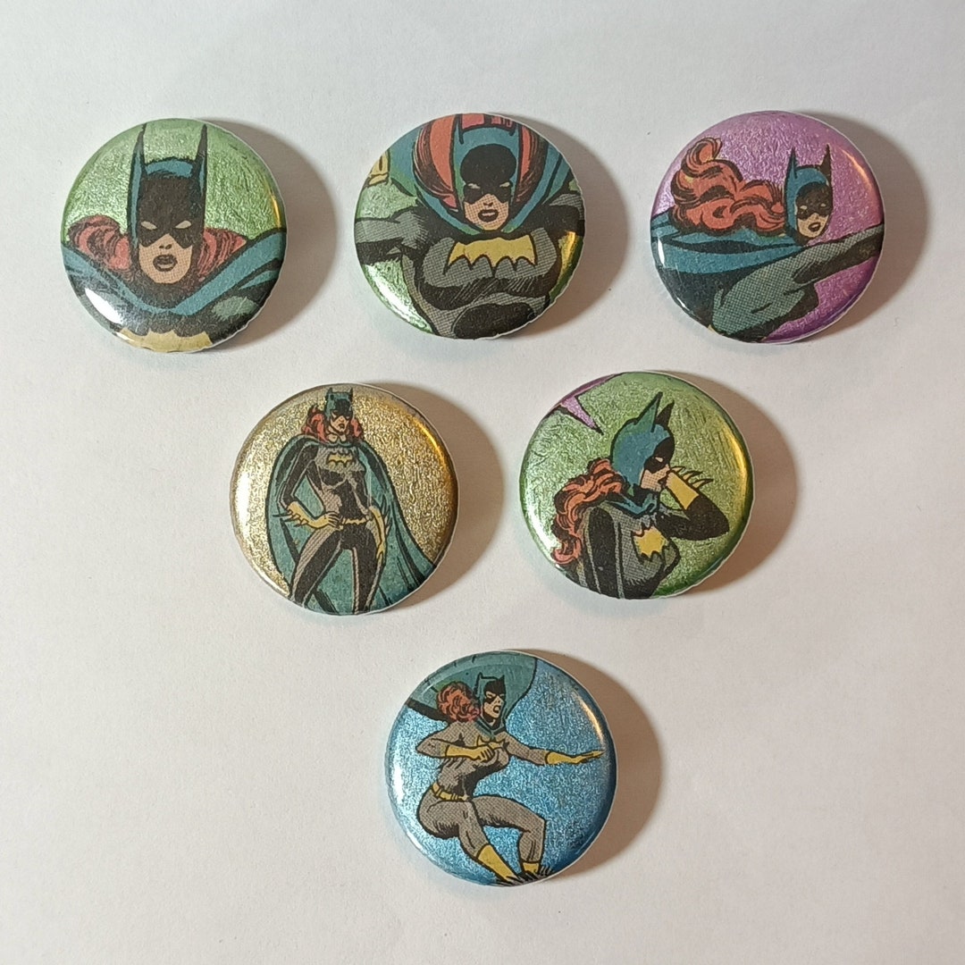 Batgirl Comic Book Buttons 1.25 Metallic Background Pins - Etsy