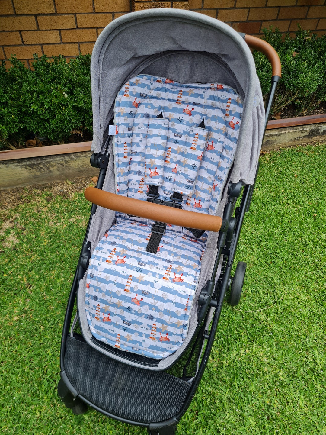 Seaside / Grey Minky Dot Universal Pram Liner - Etsy Australia