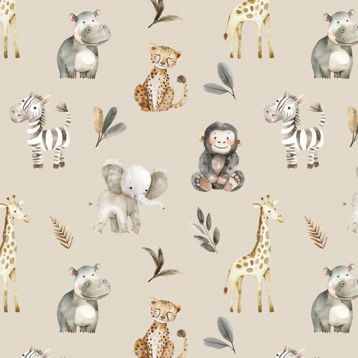 Safari Animals Seamless Digital Design - Animal Seamless Digital Design ...