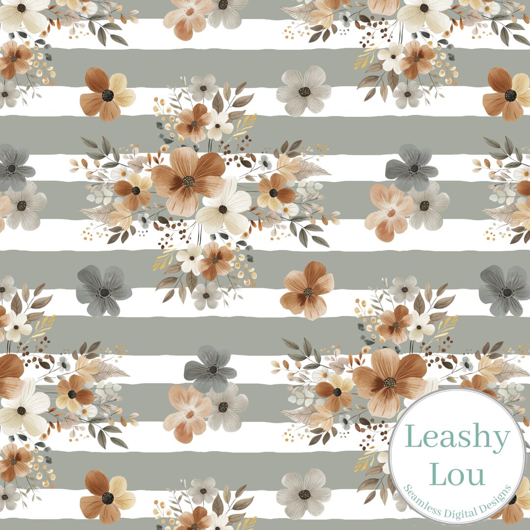 Autumn Floral Seamless Digital Design - Floral Seamless Digital Design ...
