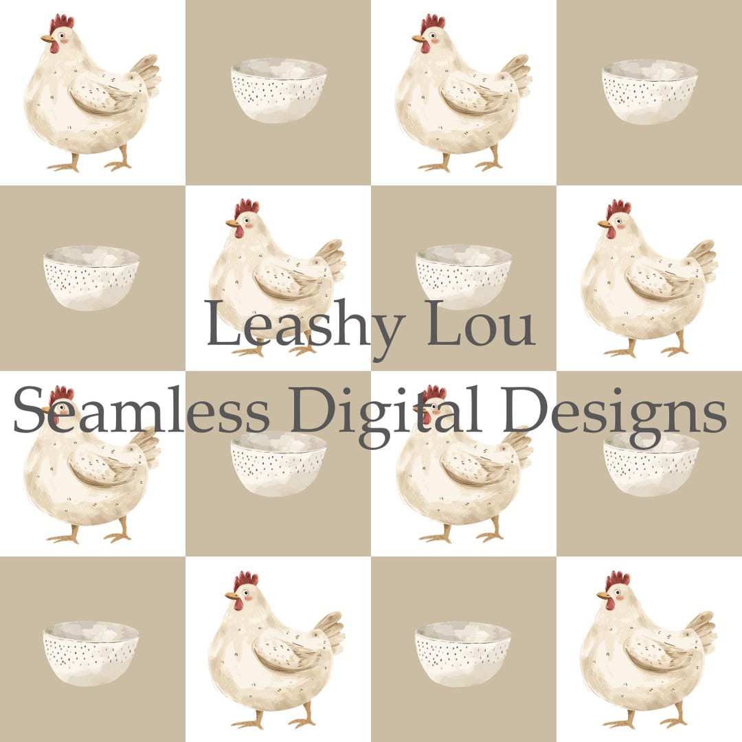 Checkered Chicken Seamless Digital Design - Chicken Seamless Digital ...
