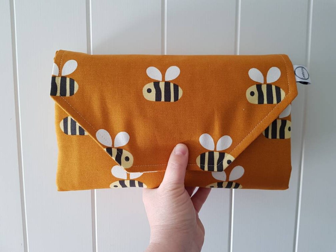 Bumble Bee Nappy change mat clutch w/ Wipes pocket Nappy Bag | Etsy