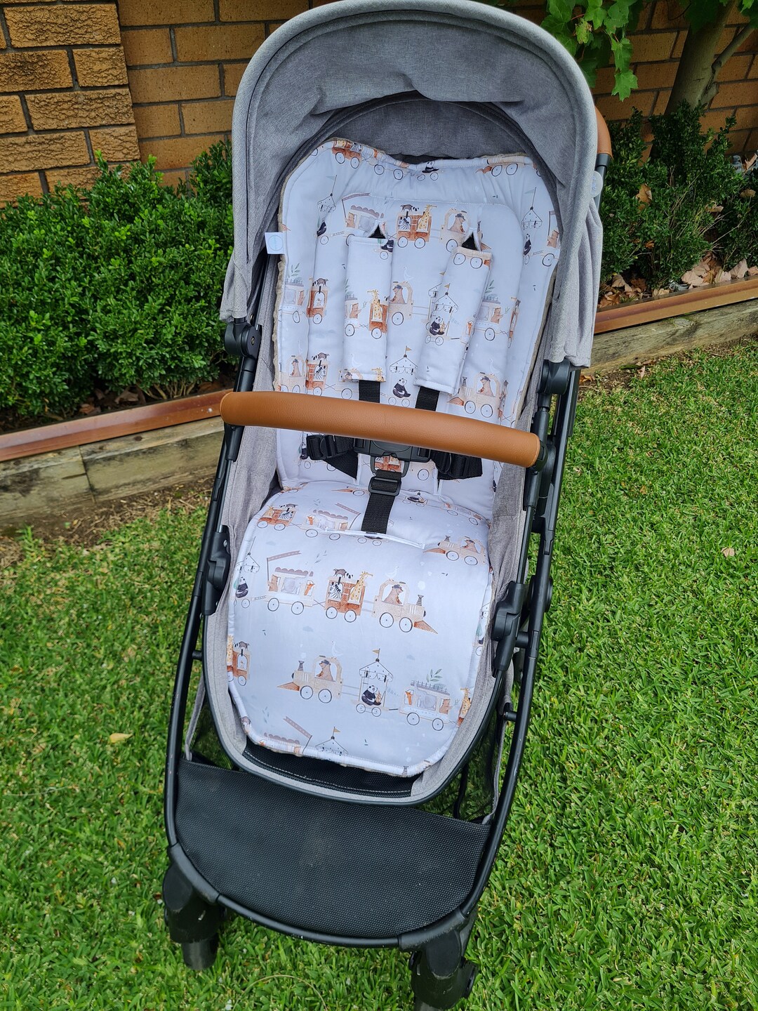 Animal Train / Grey Minky Dot Universal Pram Liner - Etsy