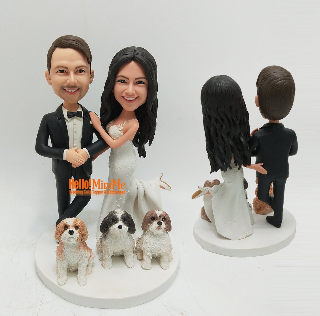 Topper de boda personalizado bobblehead pastel de boda topper pastel ...