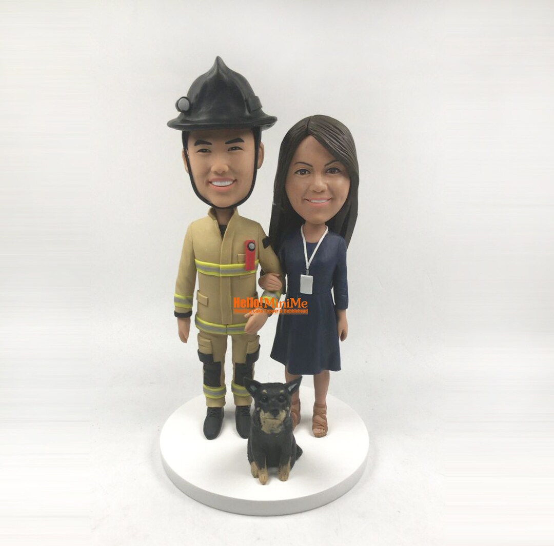 Firefighter Wedding Cake Topper Weddding Topper Custom Cake - Etsy