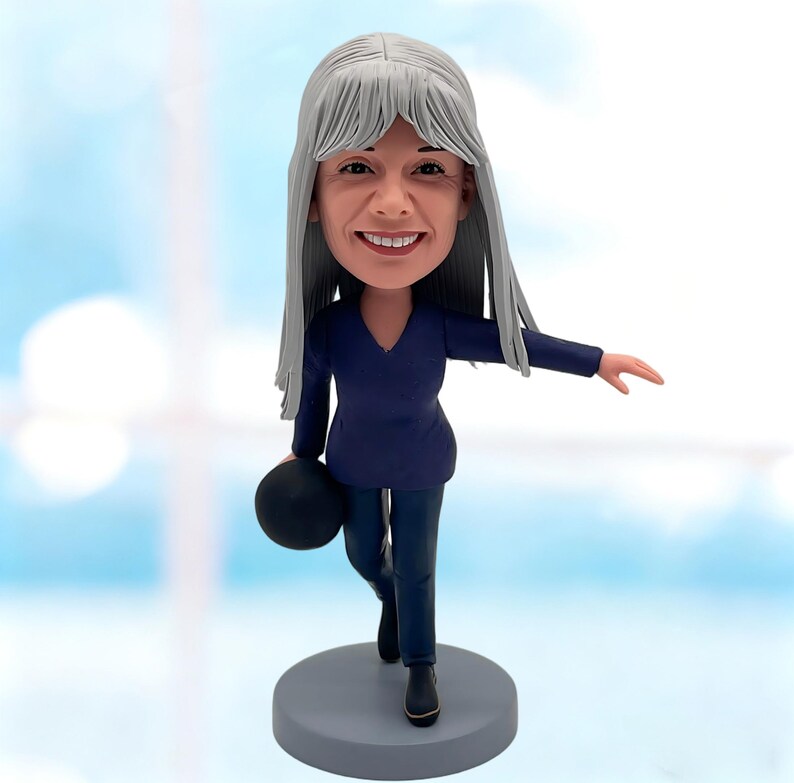 Personalized Bowling Bobblehead From Photos, Custom Bowler Trophy Gift ...