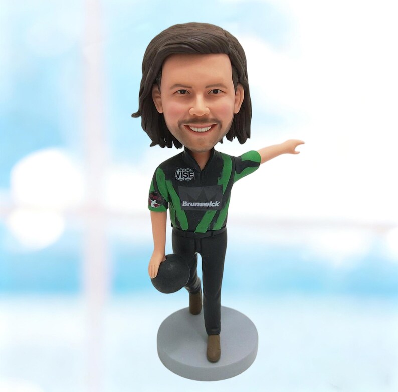 Personalized Bowling Bobblehead From Photos, Custom Bowler Trophy Gift ...