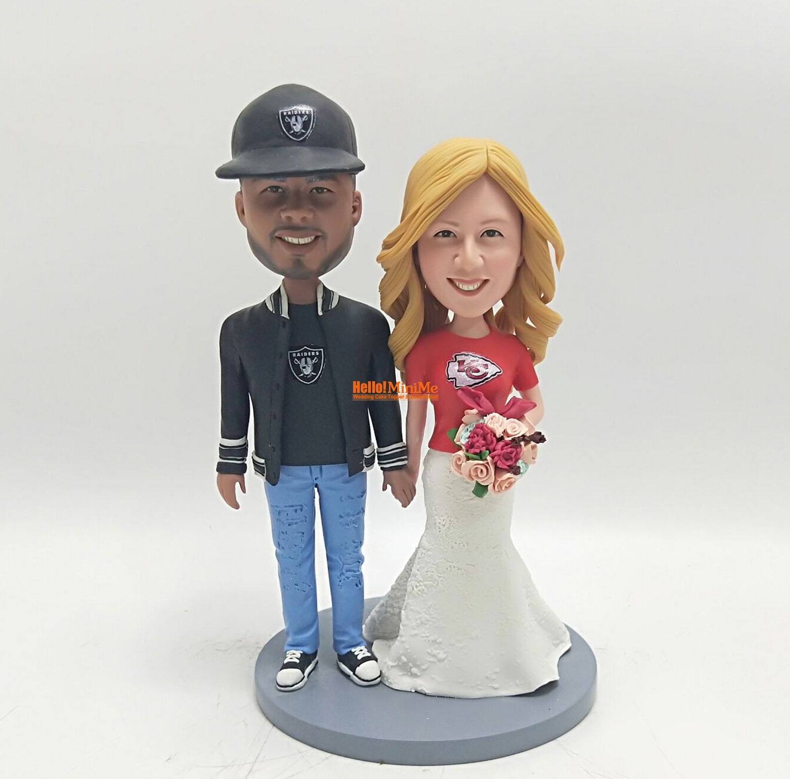 Foam Finger Wedding Cake Topper Bobblehead Custom Cake Topper - Etsy