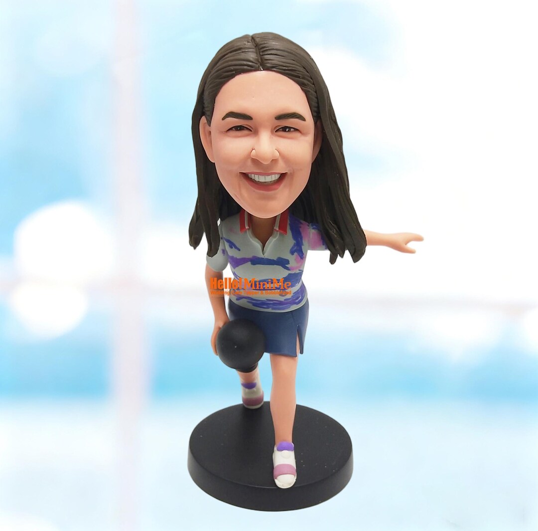 Custom Female Bowling Bobblehead From Photo, Personalized Bowler Gift ...