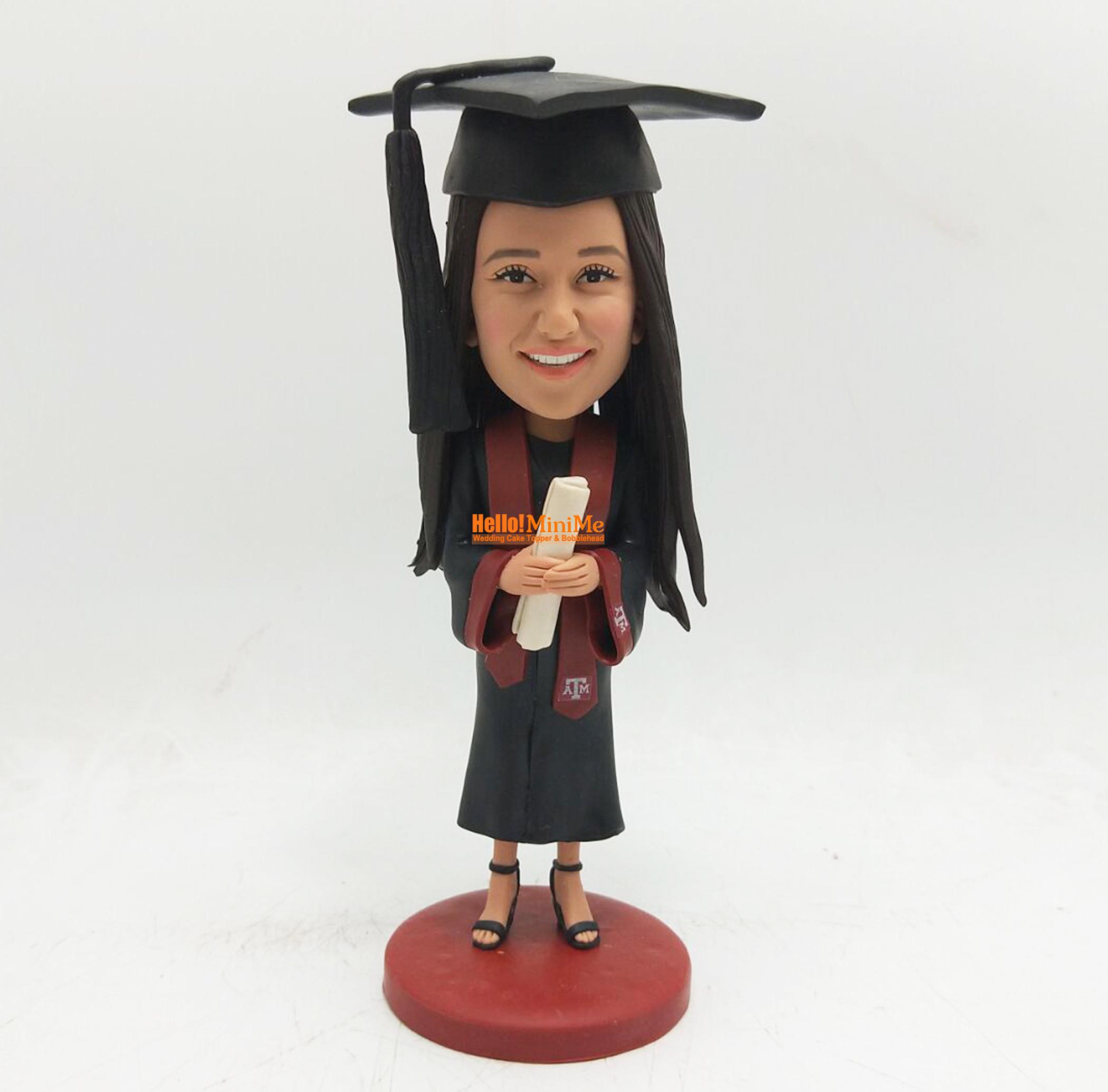 Personalized Graduation Bobblehead From Photo, Custom Graduate Figurine ...