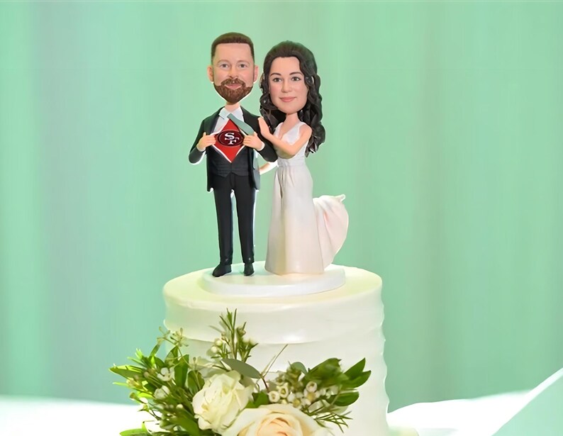 Custom Bitmoji Wedding Cake Topper: Personalized Bobblehead Gift - Etsy