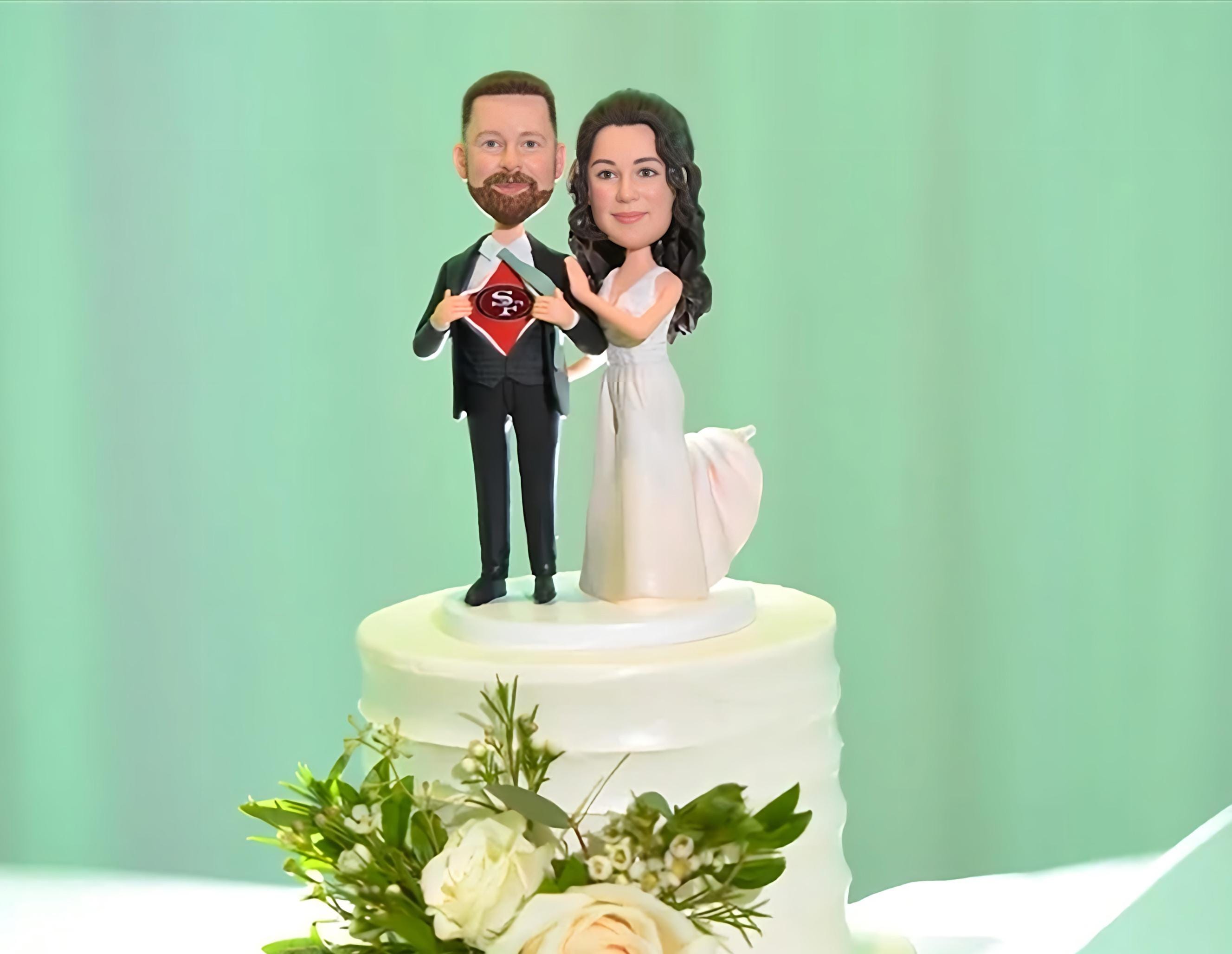 Custom Bitmoji Wedding Cake Topper: Personalized Bobblehead Gift - Etsy