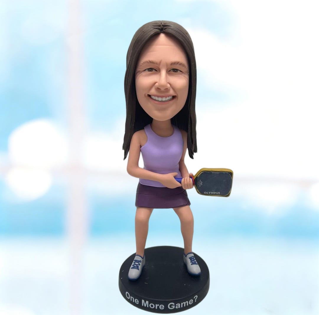 Custom Female Pickleball Bobblehead From Photo, Personalized Pickleball ...
