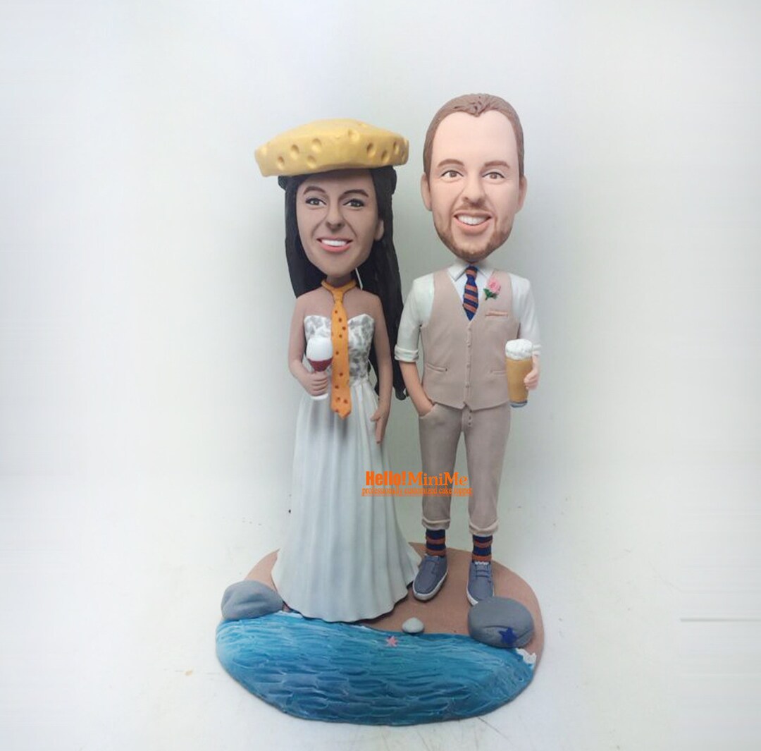 Cheese Head Cake Topper Wedding Cake Topper Bobblehead Custom Cake ...