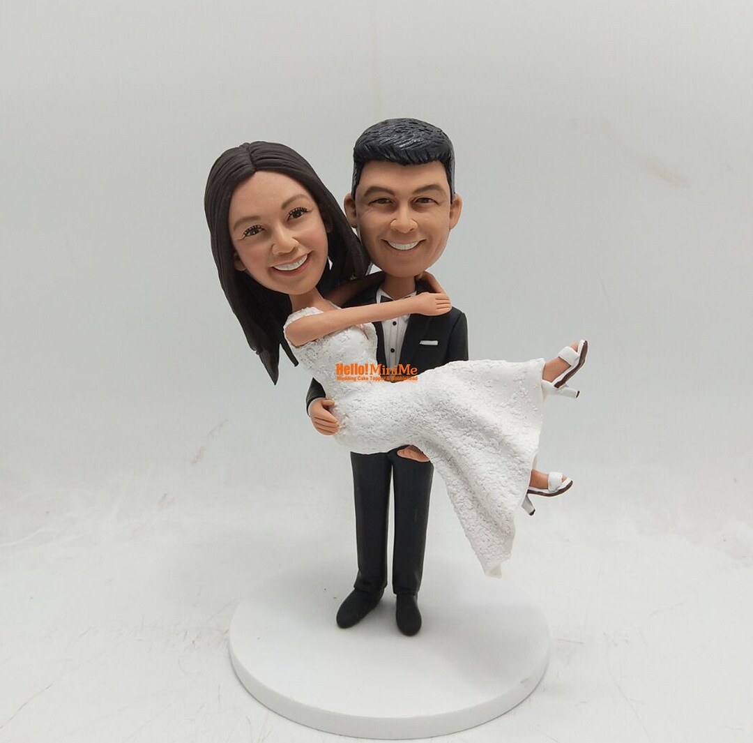 Wedding Bobblehead Cake Topper, Personalized Wedding Topper Figurine ...