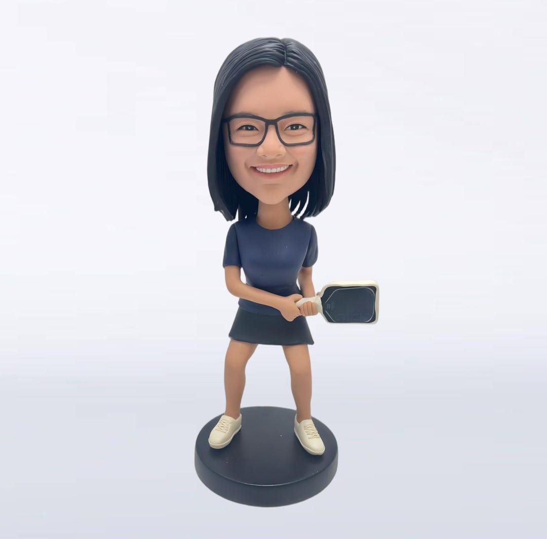 Custom Pickleball Bobblehead: Personalized Female Player Figurine Gift ...