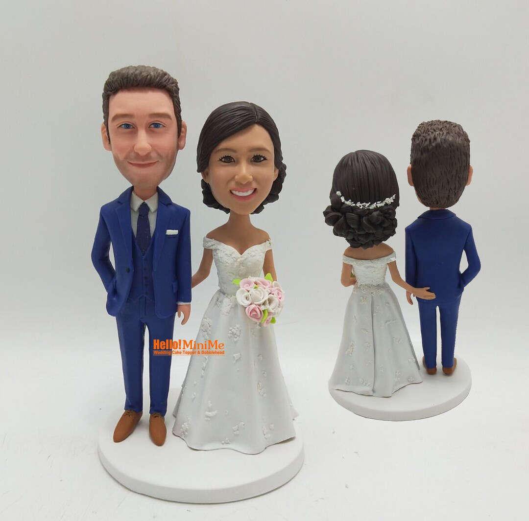 Custom Cake Topper Bobblehead Wedding Topper Custom Bobblehead Wedding ...