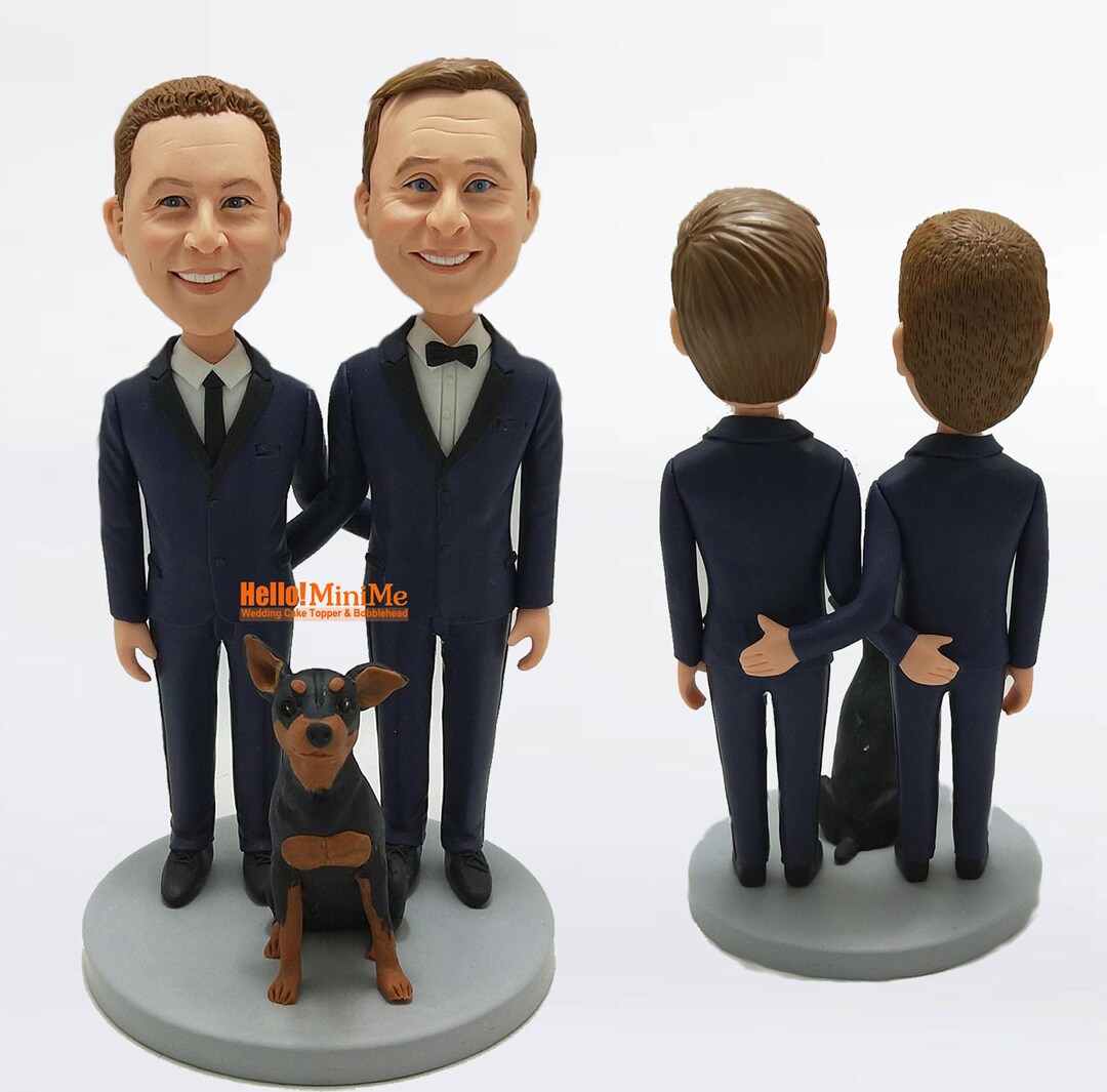 Gay Men Cake Topper Figurines, Same Sex Cake Toppers for Wedding, Gay ...