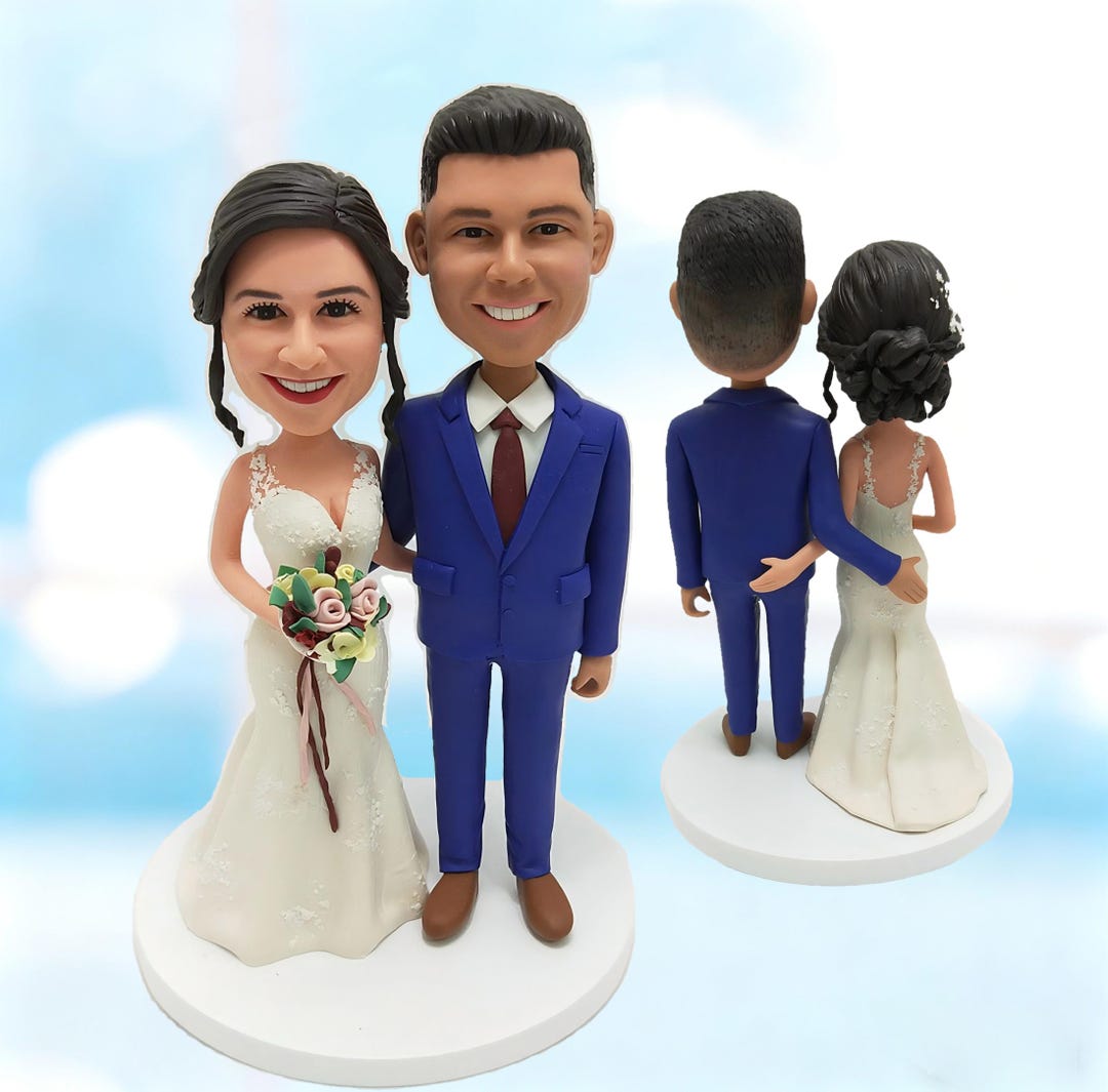 Custom Wedding Cake Topper From Photos – Personalized Bride & Groom ...