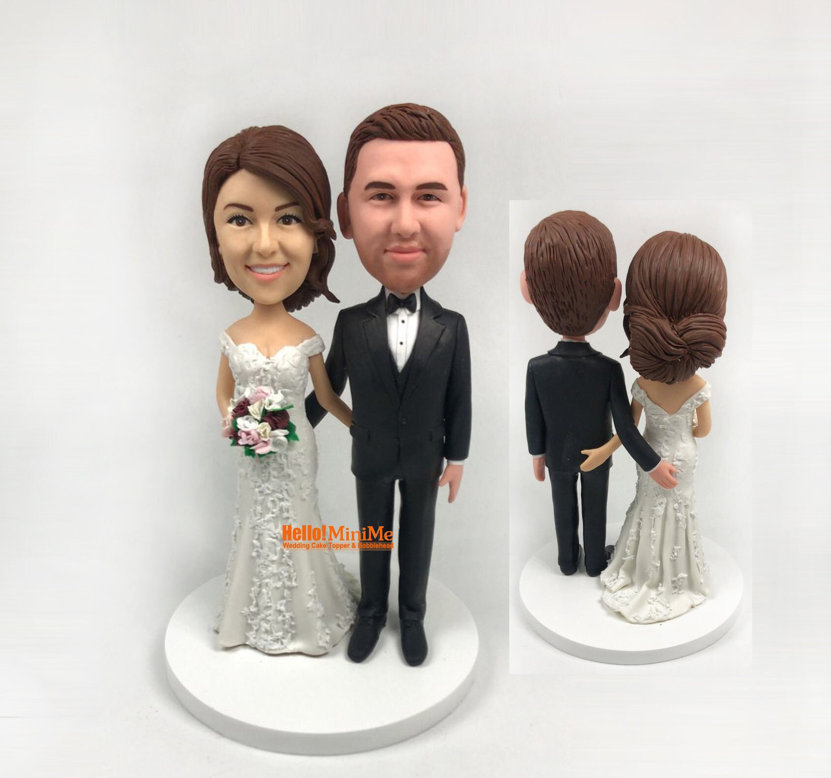bobblehead cake topper wedding cake topper Bride and groom cake topper ...