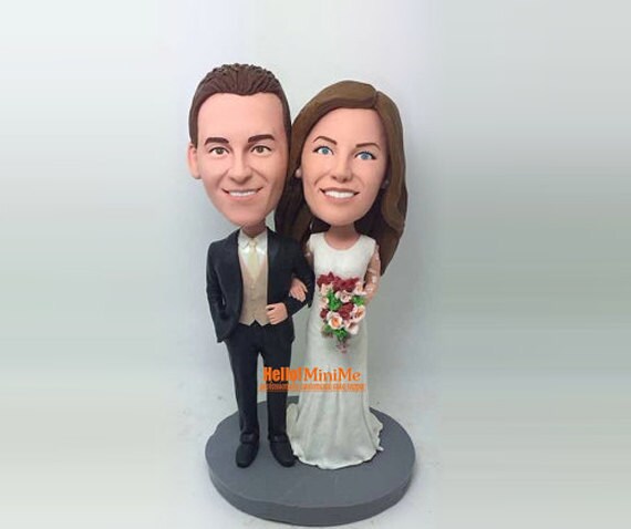 Wedding bobble head custom cake topper wedding topper custom | Etsy