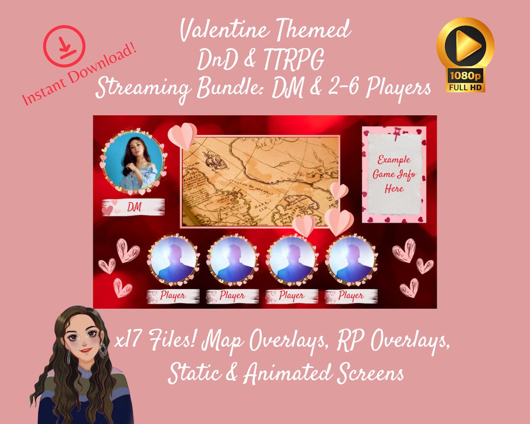 Dnd or TTRPG Valentin Livestream Overlay for Actual Play - Supports DM ...
