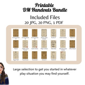 Printable DM Handouts Bundle - Dnd | TTRPG | Game Master Tools | 20 ...