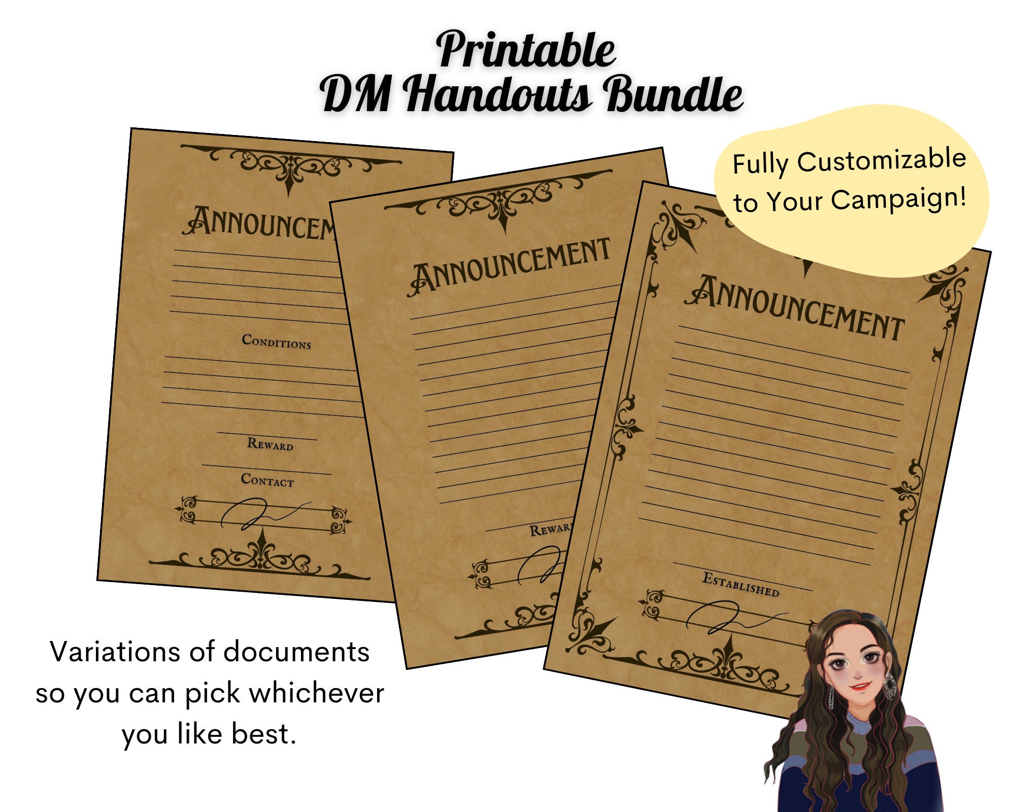 Printable DM Handouts Bundle - Dnd | TTRPG | Game Master Tools | 20 ...