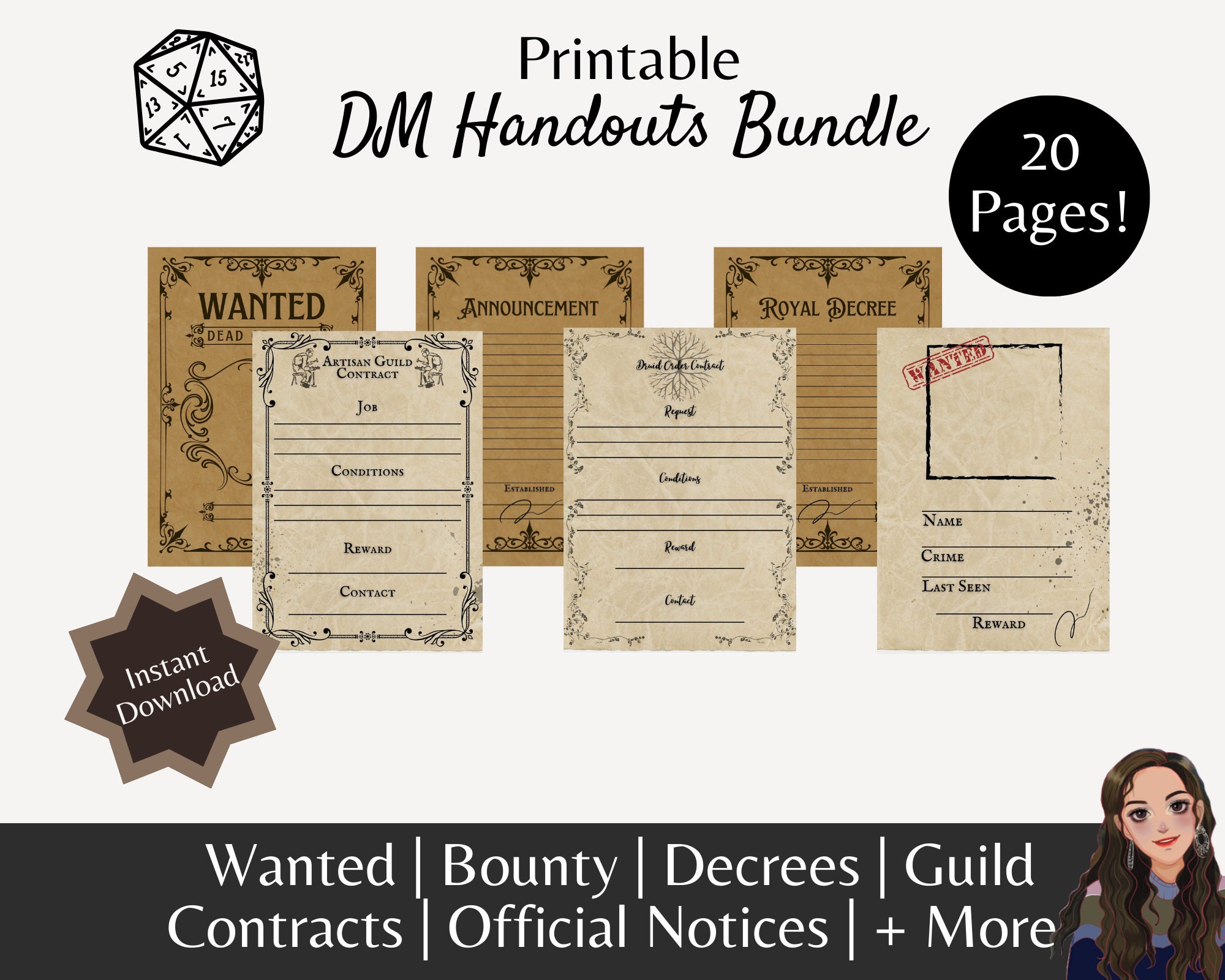 Printable DM Handouts Bundle - Dnd | TTRPG | Game Master Tools | 20 ...